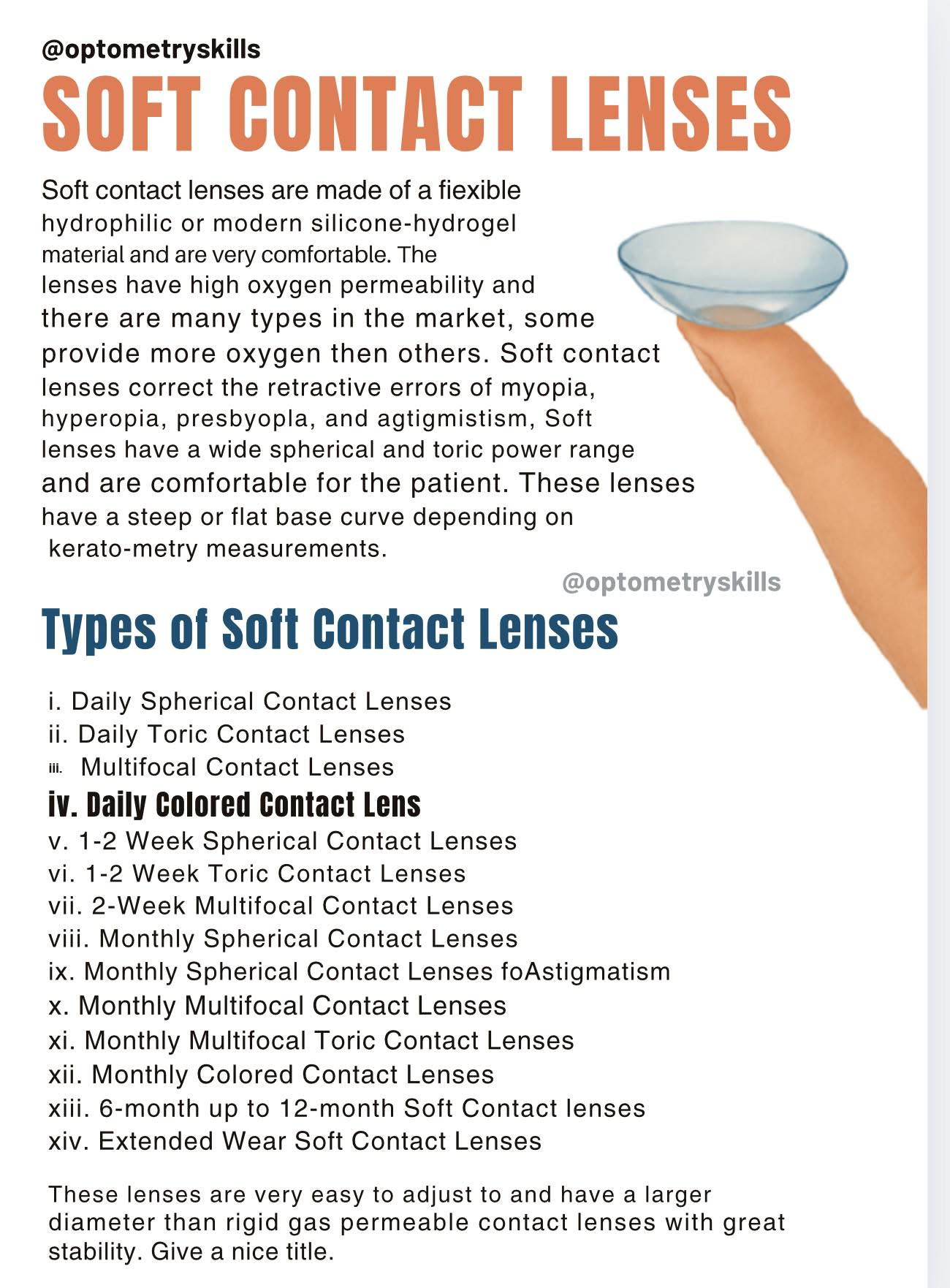 Soft Contact Lens Poster - Optometryskills